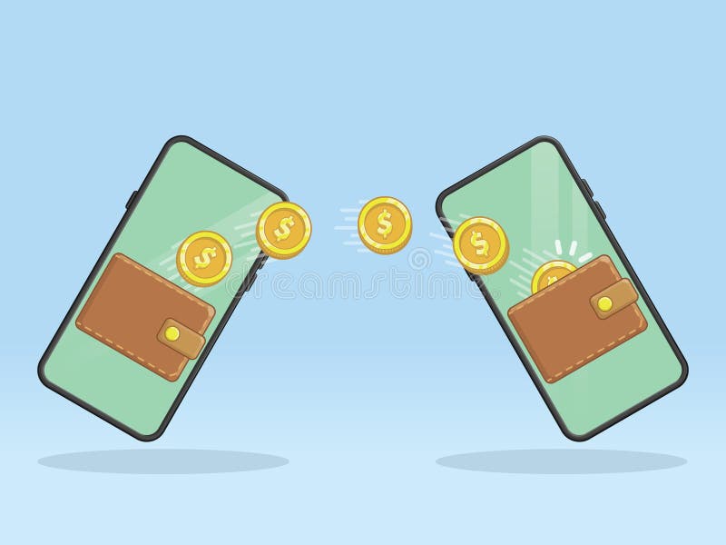 Smartphone Money Transfer Online Banking Transaction Stock Vector ...