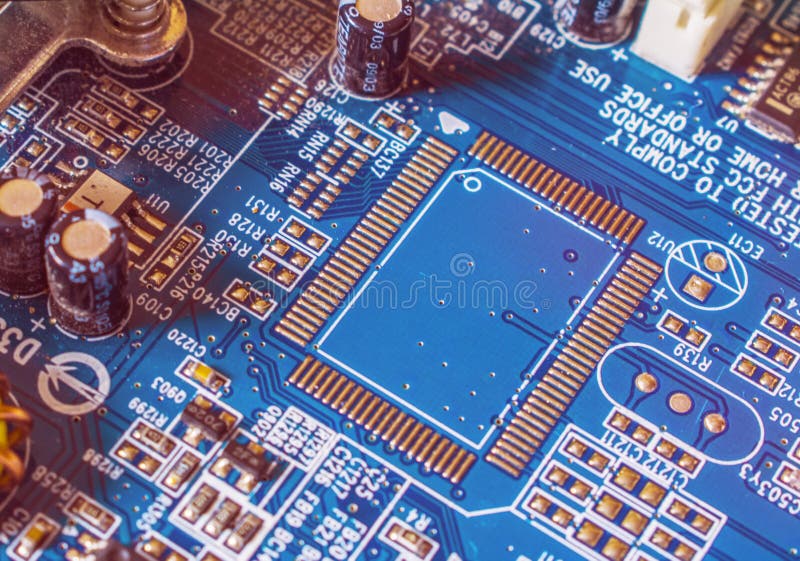 Smartphone Motherboard. Computer Parts Stock Image - Image of blue ...