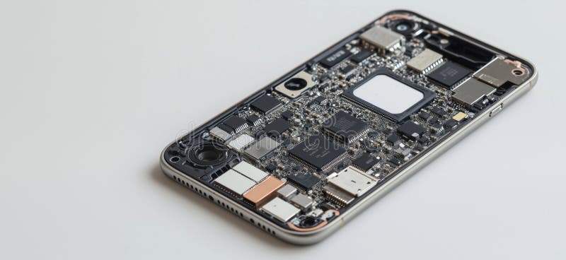 Smartphone Motherboard Showcasing Intricate Circuitry, Chips, and ...