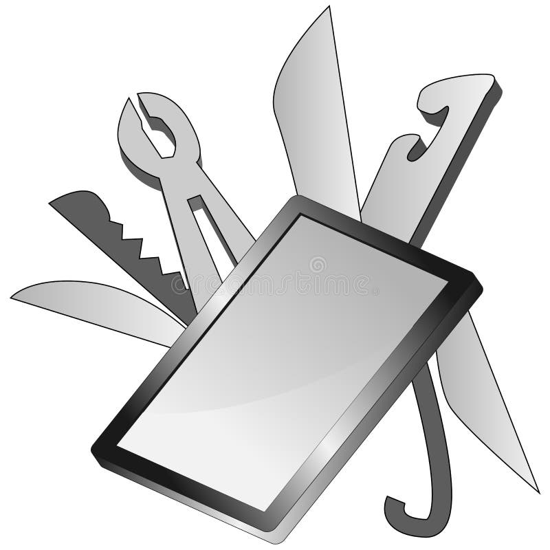 Smartphone Multi Tool Device Stock Vector - Illustration of vector ...
