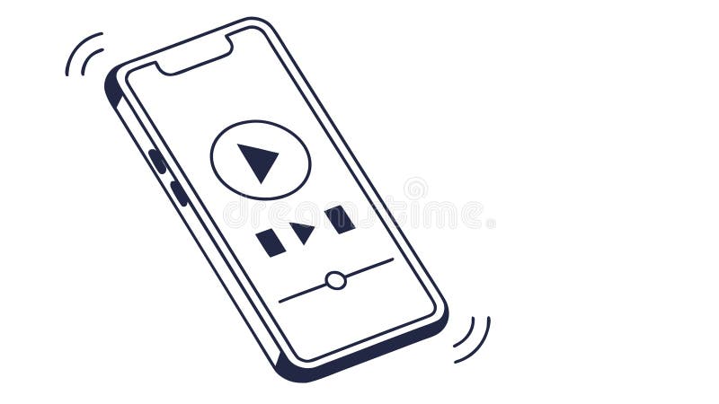 Smartphone Music Player, on-the-Go Audio Entertainment. Vector Design ...