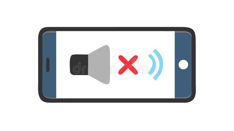 Smartphone Mute Icon with X Marks, Sound Off Indicator, Vector Design ...