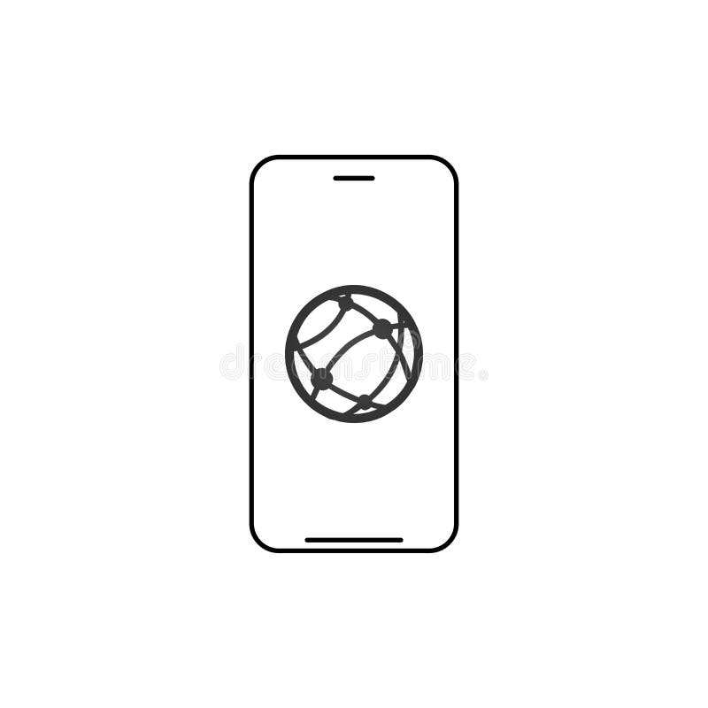 Smartphone Network Connection Linear Icon. Thin Line Illustration ...