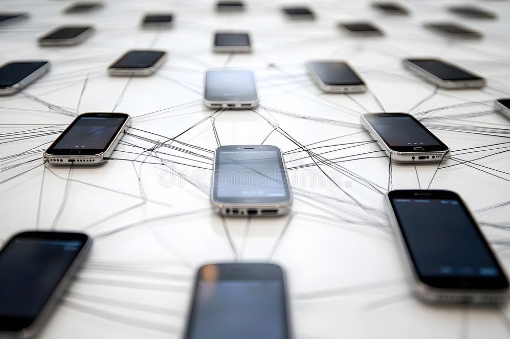 Smartphone Network Connectivity Showing Communication and Global Data ...