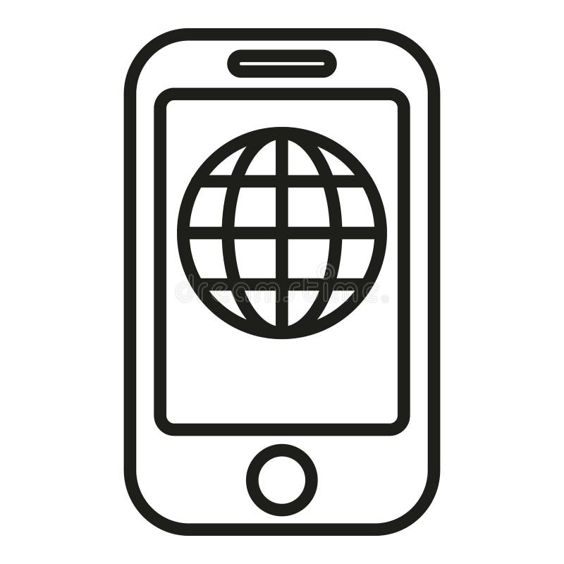 Smartphone Network Icon Outline Vector. Social Media Stock Vector ...