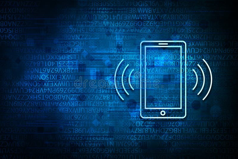 Smartphone Network Signal Icon Abstract Blue Background Illustration ...