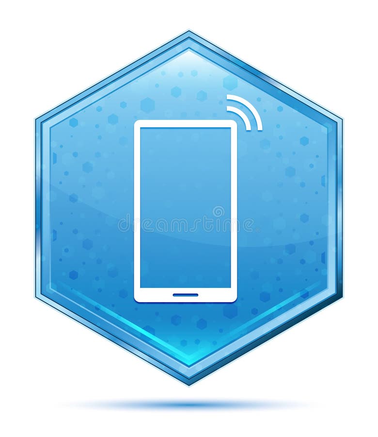 Smartphone Network Signal Icon Crystal Blue Hexagon Button Stock ...