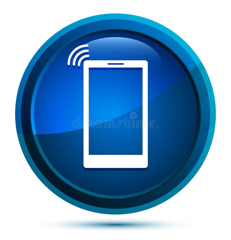 Smartphone Network Signal Icon Elegant Blue Round Button Illustration ...