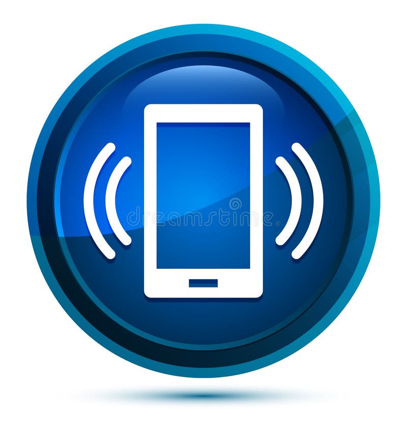 Smartphone Network Signal Icon Elegant Blue Round Button Illustration ...