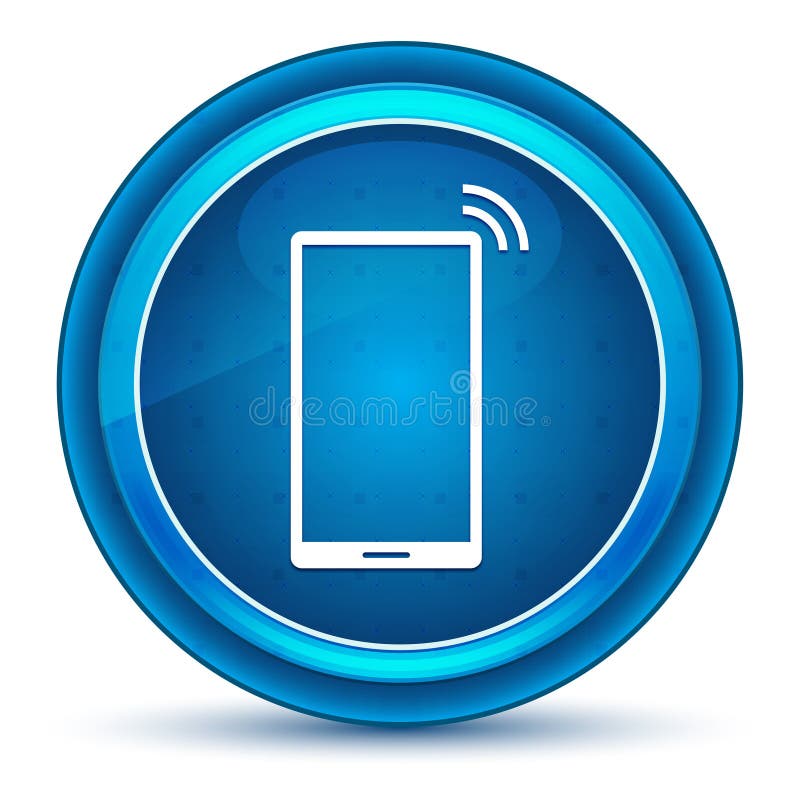 Smartphone Network Signal Icon Eyeball Blue Round Button Stock ...