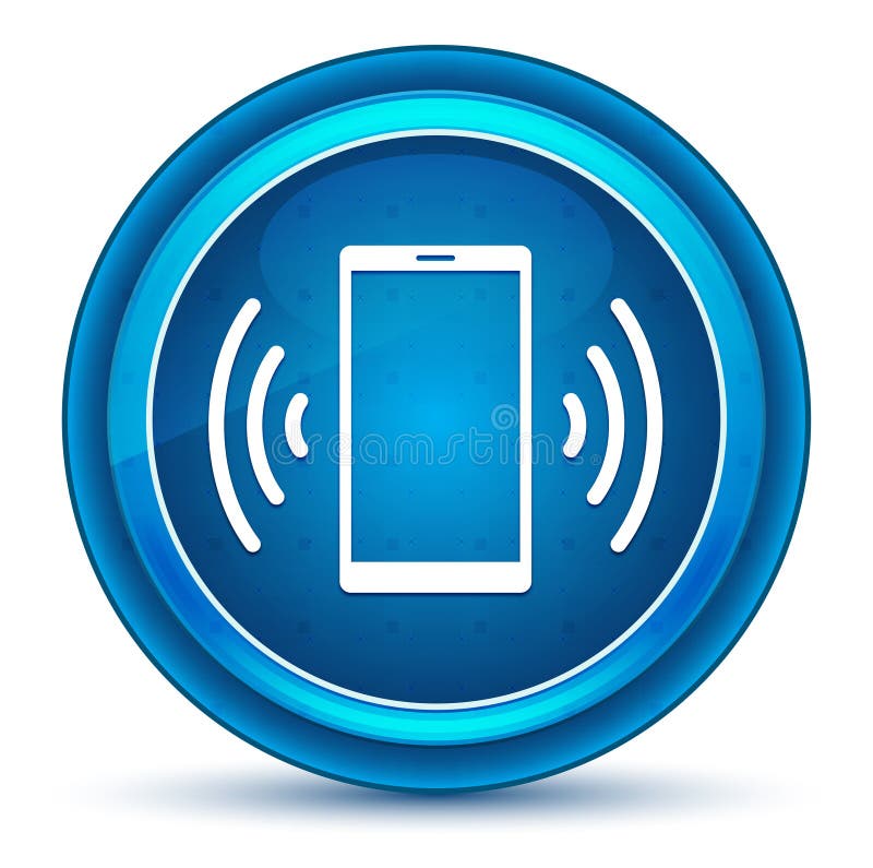 Smartphone Network Signal Icon Eyeball Blue Round Button Stock ...