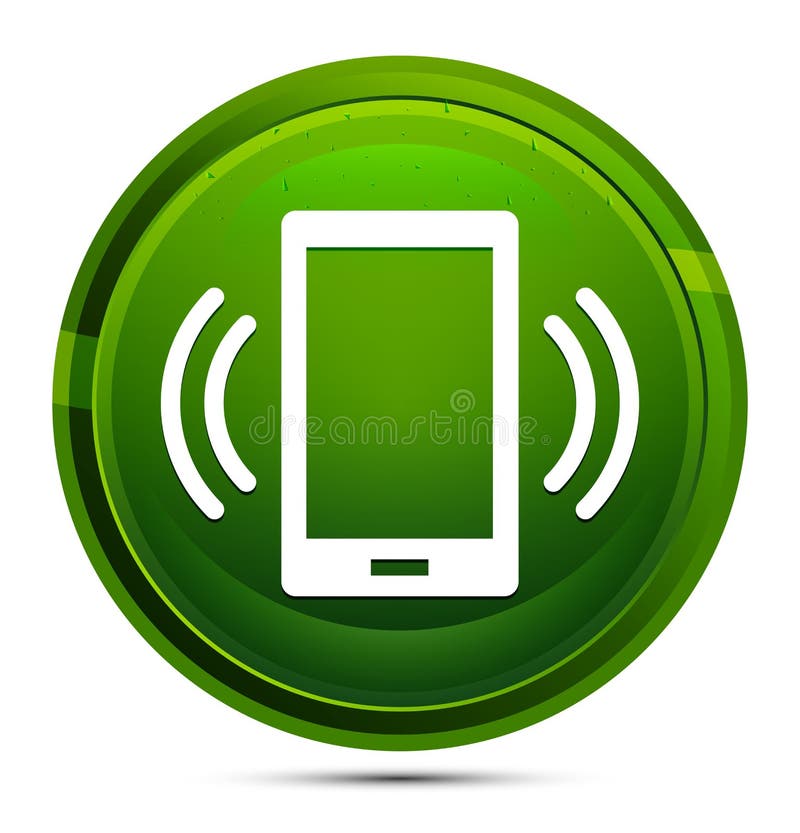 Smartphone Network Signal Icon Glassy Green Round Button Illustration ...