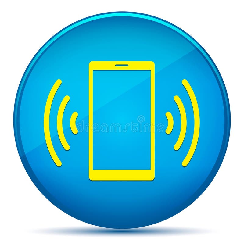 Smartphone Network Signal Icon Modern Flat Cyan Blue Round Button Stock ...