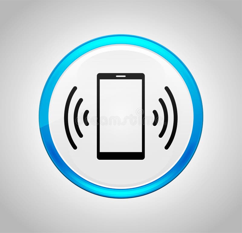Smartphone Network Signal Icon Round Blue Push Button Stock ...