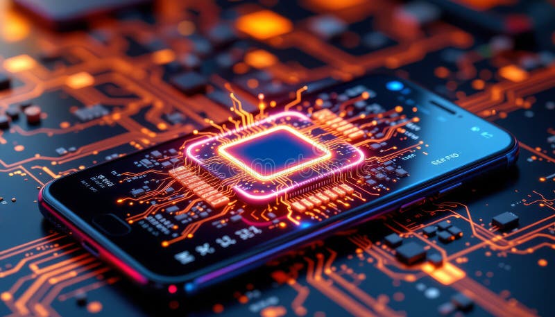 Smartphone with Neural Chip on Circuit Board, Showcasing Advanced ...