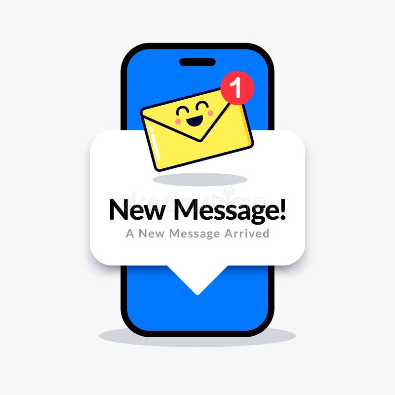 Smartphone with Pop Up and New Message Icon Stock Vector - Illustration ...