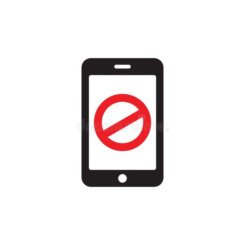 Smartphone No Connection - Icon Design. Mobile Phone No Access Sign ...