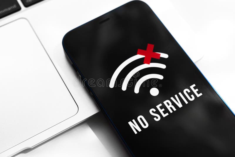 Smartphone with No Signal Screen. Communication, Cellular Problem, Bad ...