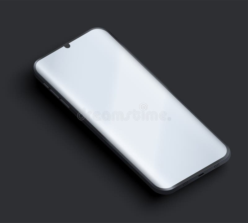 Smartphone with Notch Presentation Mockup Stock Vector - Illustration ...