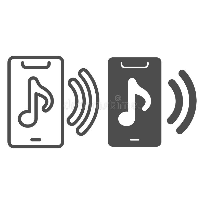 Smartphone with Note Line and Solid Icon, Sound Design Concept, Device ...
