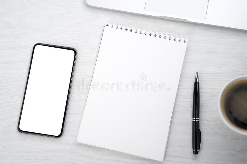 Smartphone and notepad stock image. Image of phone, note - 126969177