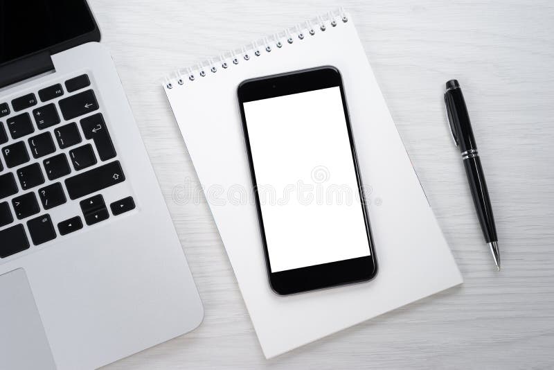 Smartphone and notepad stock image. Image of device, digital - 74520491