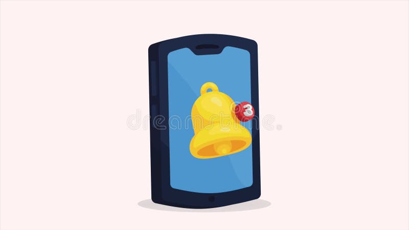 Smartphone with Notifications Bell Animation Stock Video - Video of ...