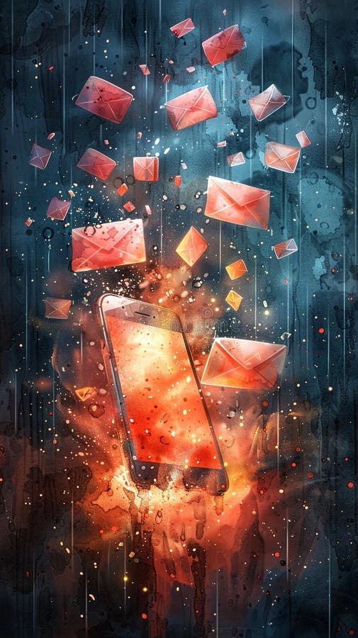 Smartphone with Notifications Popping Up Stock Image - Image of tweet ...