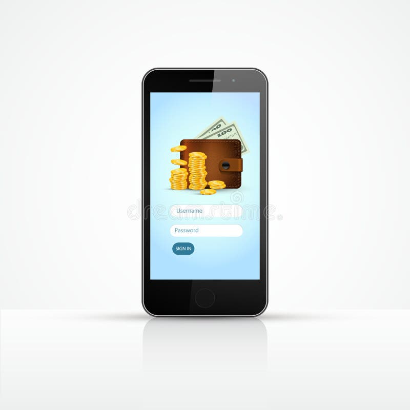Smartphone. Online Banking Concept. Vector Illustration. Stock ...