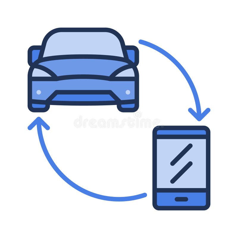 Smartphone Online Car Rental Vector Concept Blue Icon Stock Vector ...
