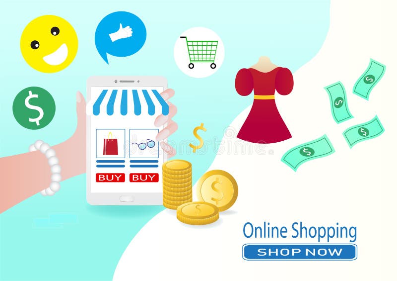 Smartphone Online Store Sale with Delivery Online Shopping Concept. E ...