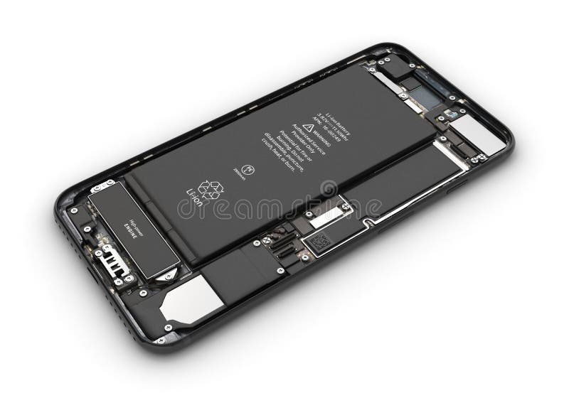 Smartphone in the Open State Smartphone Components Assembly Isolated on ...