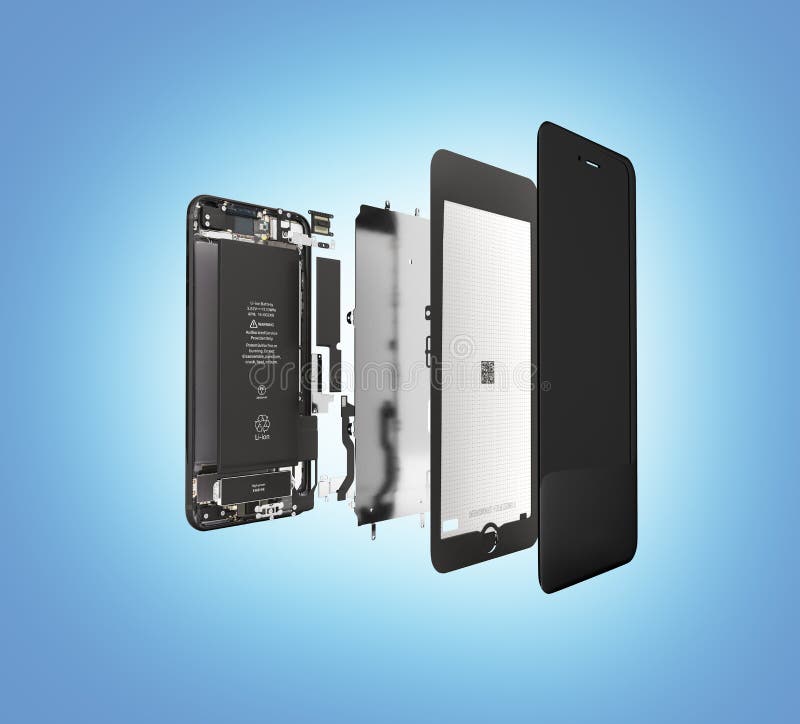 Apple IPhone 6S Disassembled Showing Components Inside Editorial Image ...
