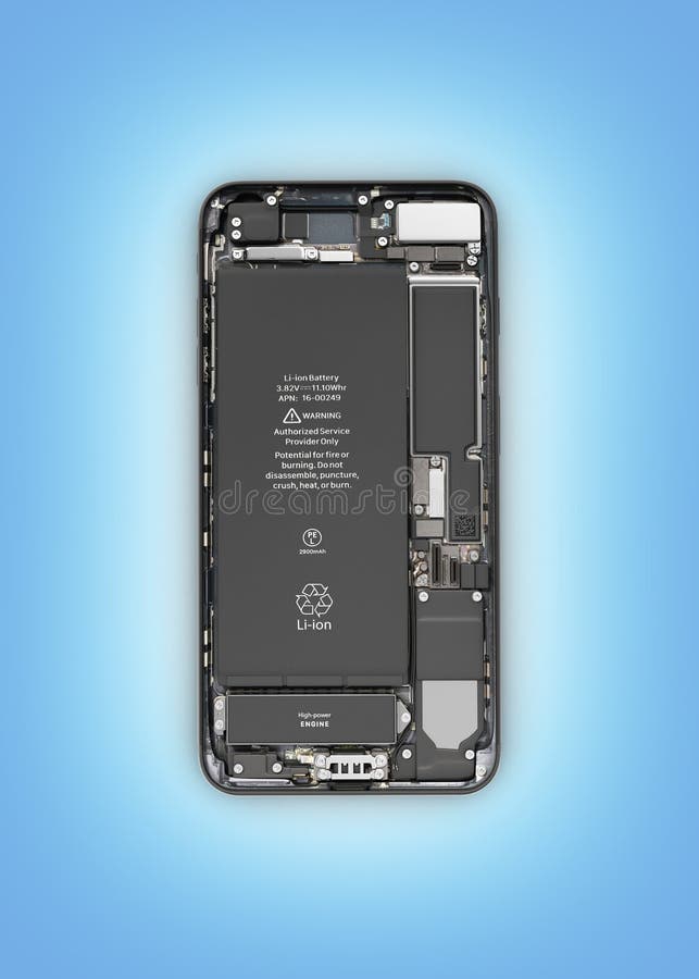 Smartphone in the Open State Smartphone Components Assembly Isolated on ...
