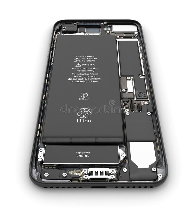 Smartphone in the Open State Smartphone Components Assembly Isolated on ...