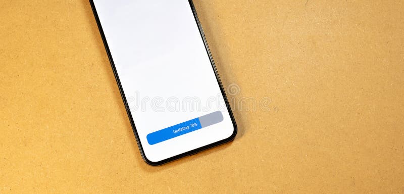 Smartphone OS Update in Progress, 70 Completed on Modern Mobile Device ...