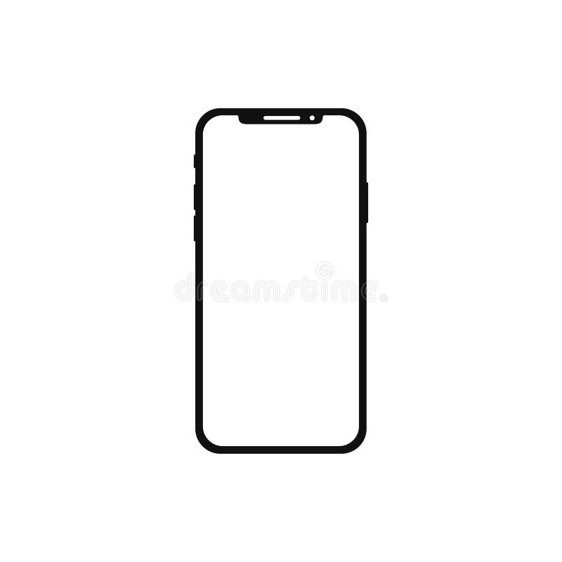 Smartphone Outline Vector Icon of Mobile Smart Phone Screen or Modern ...
