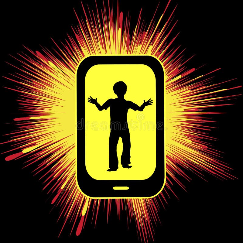 Smartphone Overuse Hurting Kids Stock Illustration - Illustration of ...