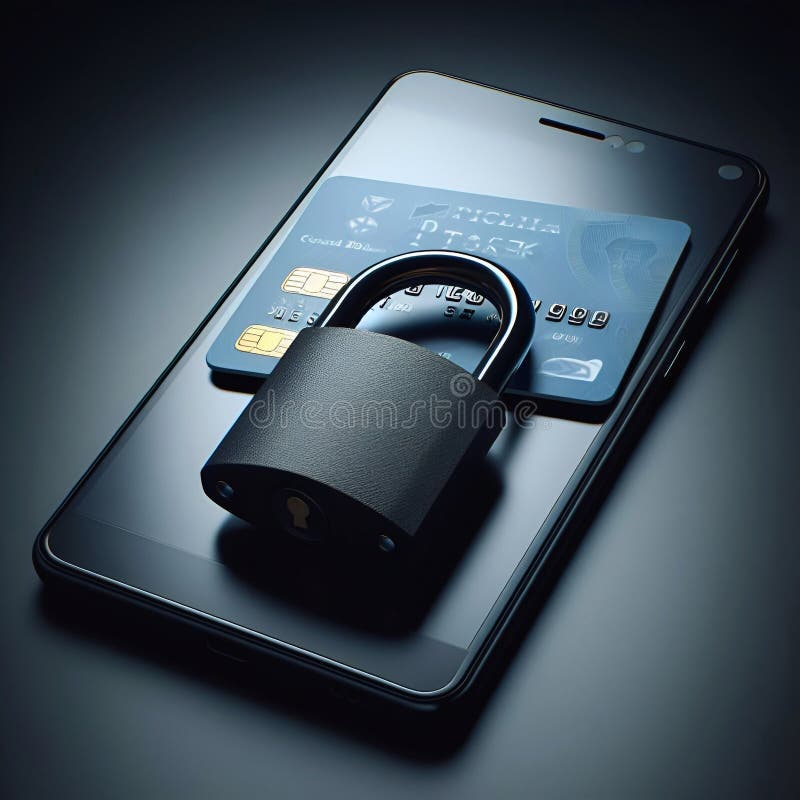 Smartphone with Padlock on a Black Background. Security and Safety ...