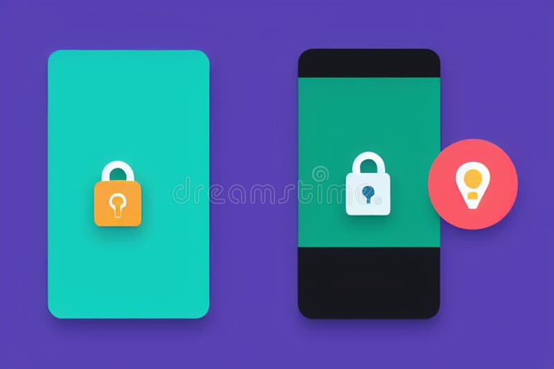 Smartphone with Padlock on Screen. Security Concept. Vector ...