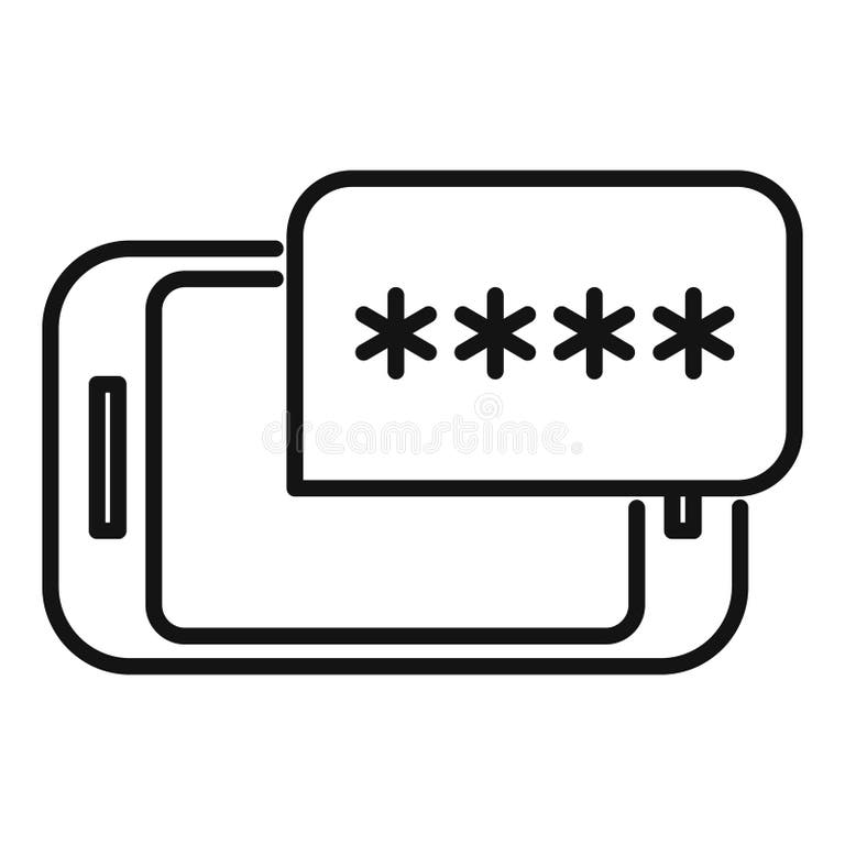 Smartphone Password Icon Outline Vector. Data Privacy Stock Vector ...
