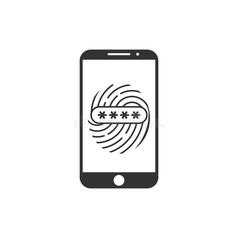 Smartphone Password Icon. Vector Illustration Flat Design Stock ...