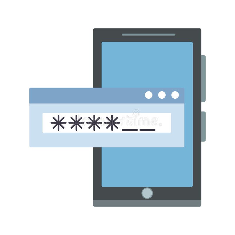 Smartphone with password stock vector. Illustration of block - 143366686