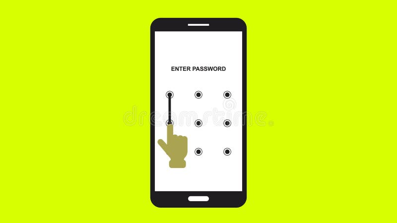 Smartphone Pattern Lock Security Animation Green Screen. Mobile ...