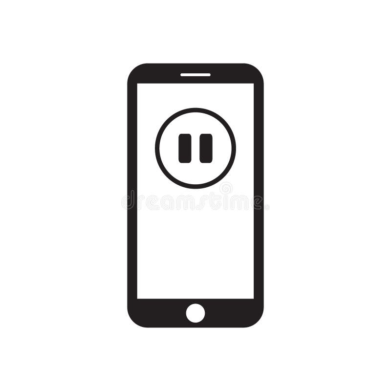 Screen with Pause Icon and Play Button Stock Vector - Illustration of ...