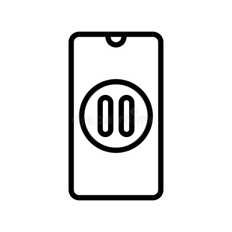 Smartphone Pause Mindful Tech Line Icon Vector Illustration Stock ...