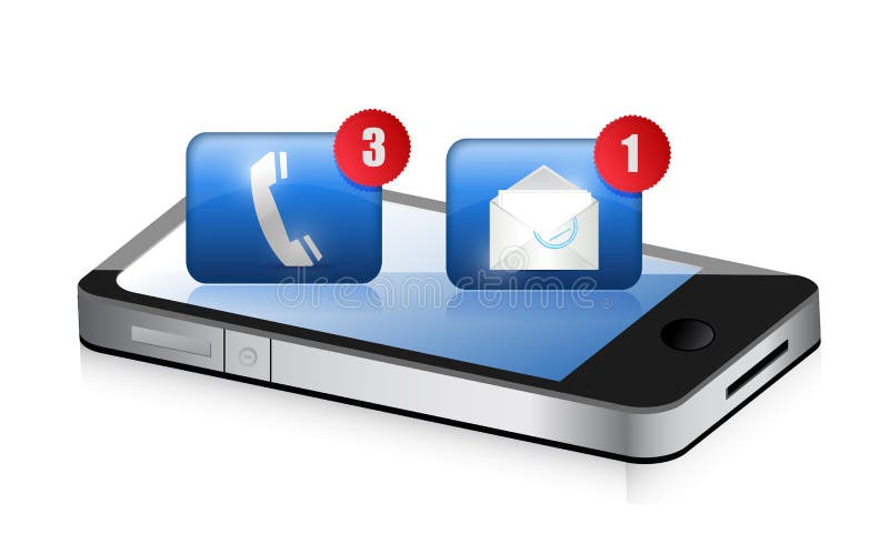 Smartphone, Phone and Email. Communication Concept Stock Illustration ...