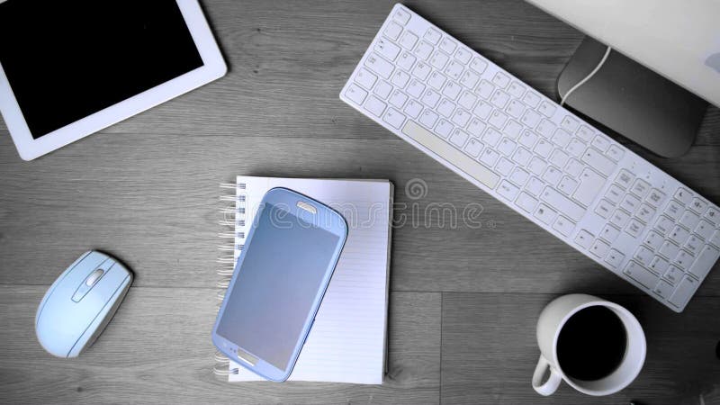 Smartphone Phone Falling on Office Desk Stock Footage - Video of ...