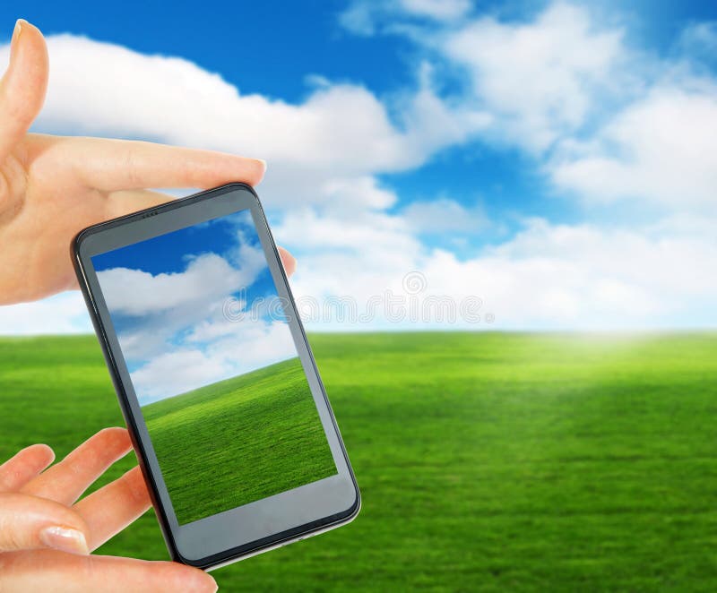 Smartphone stock photo. Image of blue, media, green, cell - 44770750