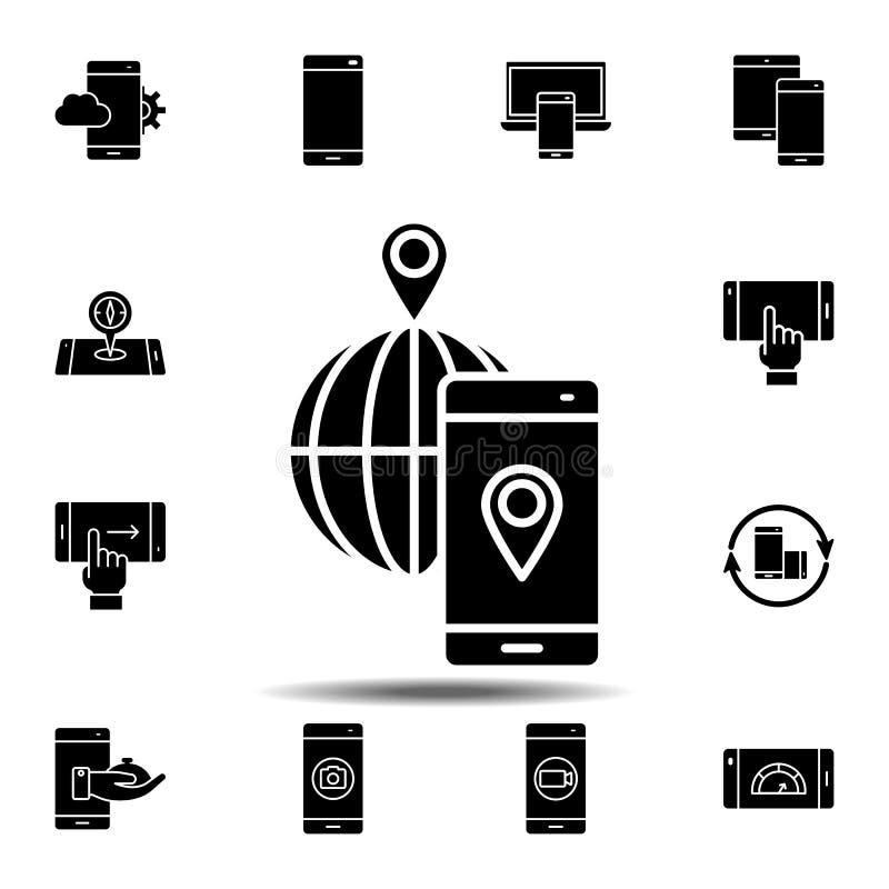 Smartphone, Phone, Location Icon. Simple Glyph, Flat Vector Element of ...